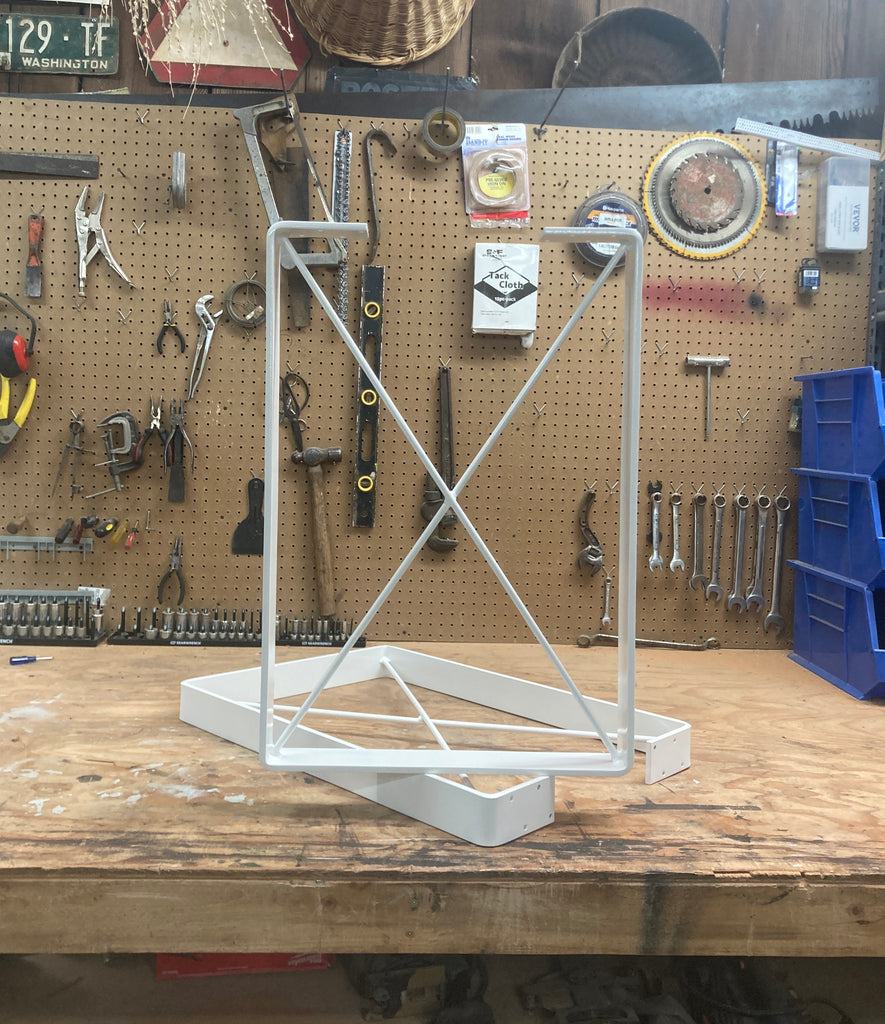 White Dining Table Legs/Flat Steel/Cross Brace – Cottage Industry Shop